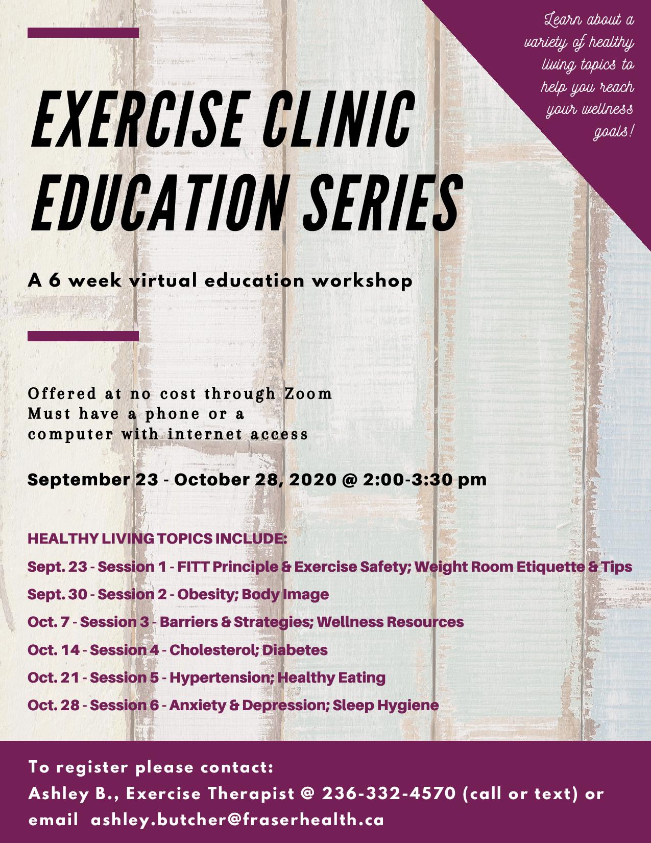 Exercise Clinic Education Series | New View Society
