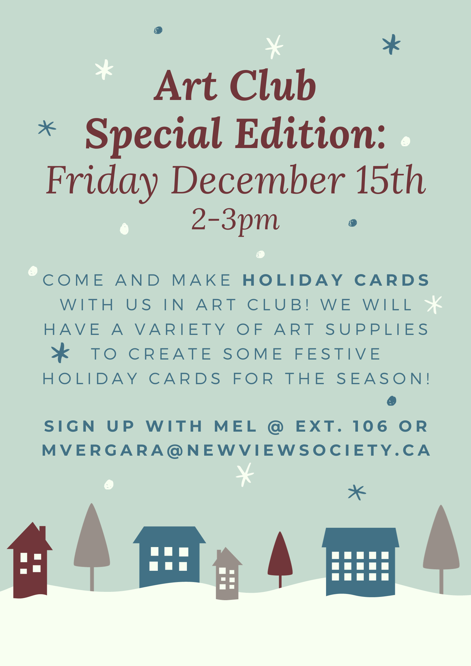 December Clubhouse Posters | New View Society